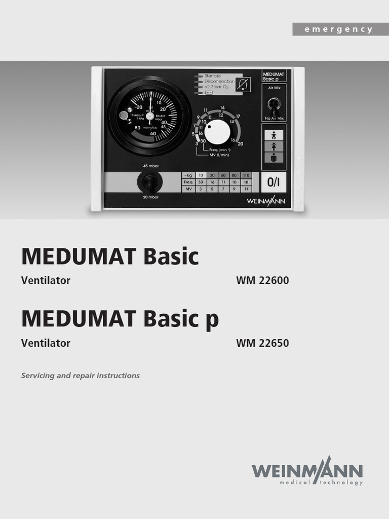 Weinmann Medumat Basic Ventilator | PDF | Breathing | Valve