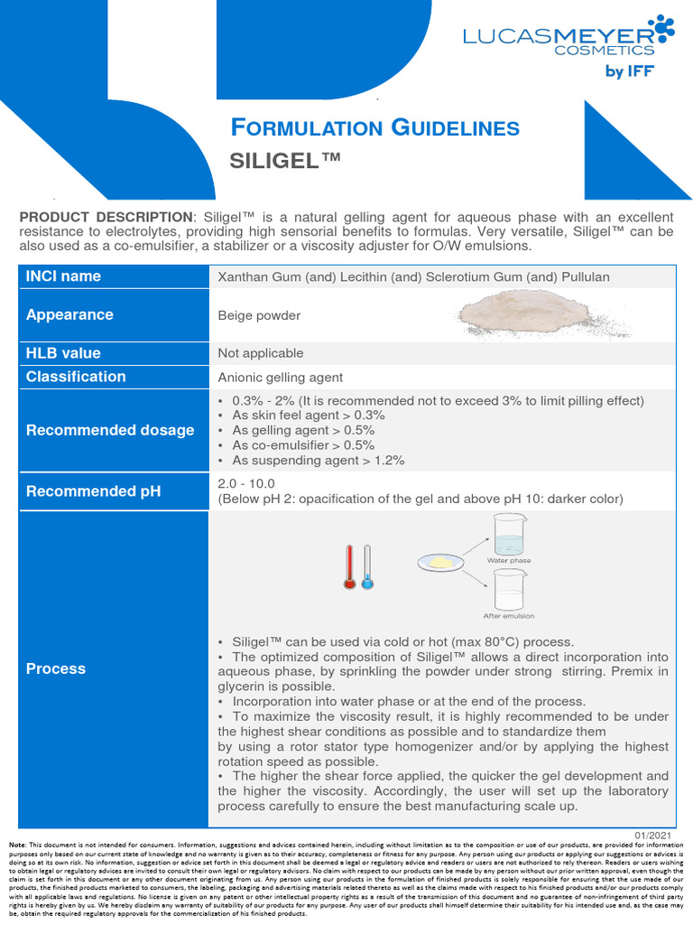 SILIGEL - Formulations Guidelines v1.0 | PDF | Glycerol | Ester