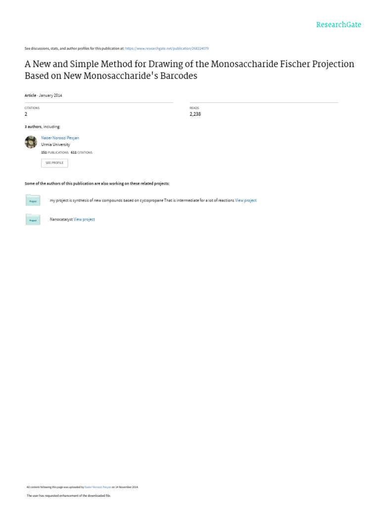 Simple Method for Monosaccharide Fischer Projections | PDF ...
