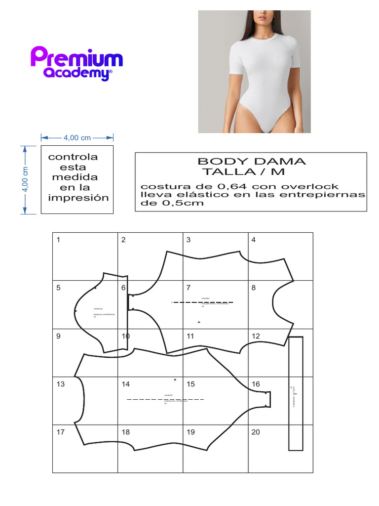 ?patrón Body Dama Talla M | PDF