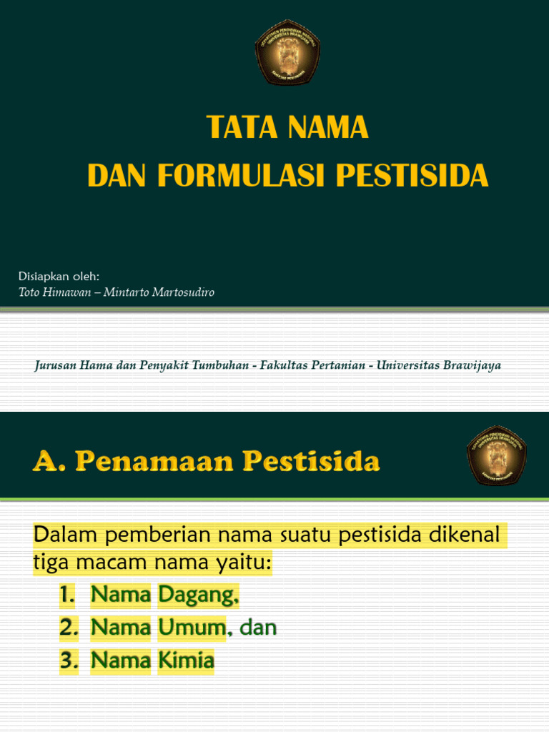 PTA 9. Tata Nama dan Formulasi Pestisida | PDF