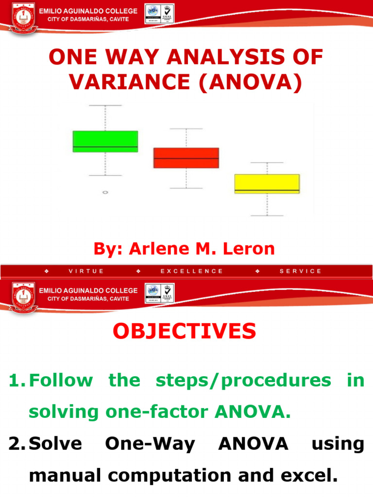 Leron - Arlene - Psychological Statistics - Lesson 3 One Way Anova | PDF | Analysis Of Variance ...