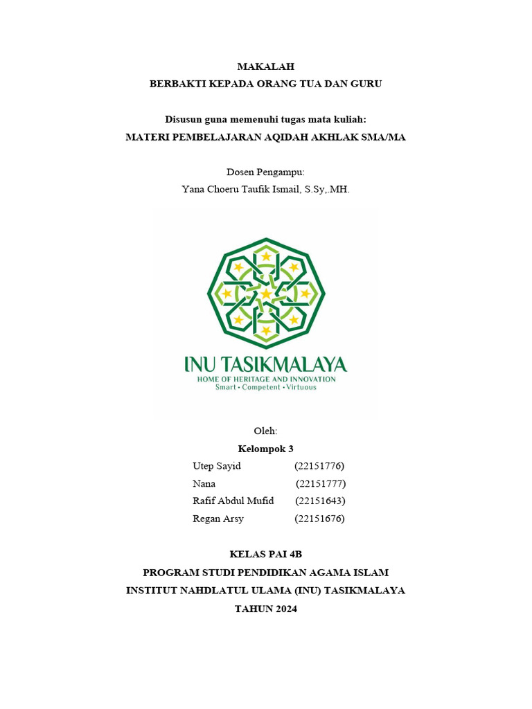 Berbakti pada Orang Tua dan Guru | PDF | Sains & Matematika