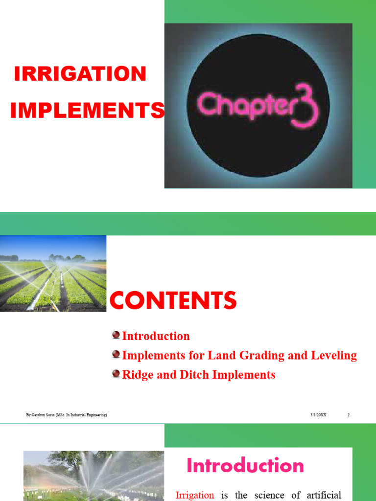 Chapter 03-Irrigation Implements | PDF | Sowing | Tillage