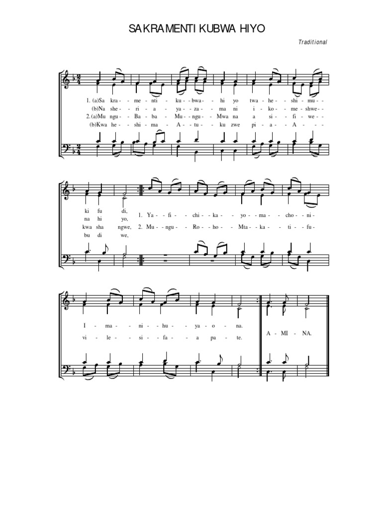 12e8a Sakramenti Kubwa Hiyo Tradition | PDF