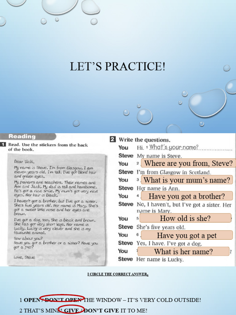 Let's Practice | PDF