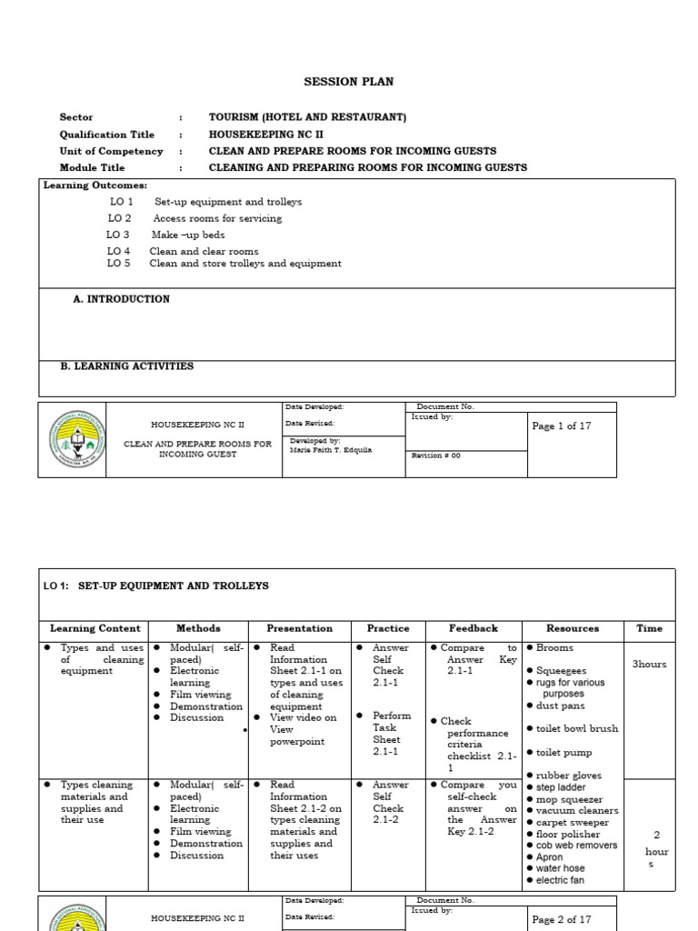 Mafaith Session Plan First | PDF | Housekeeping