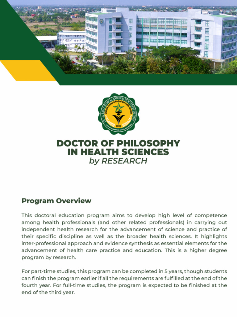 Online Brochure PHD in Health Sciences 3 | PDF