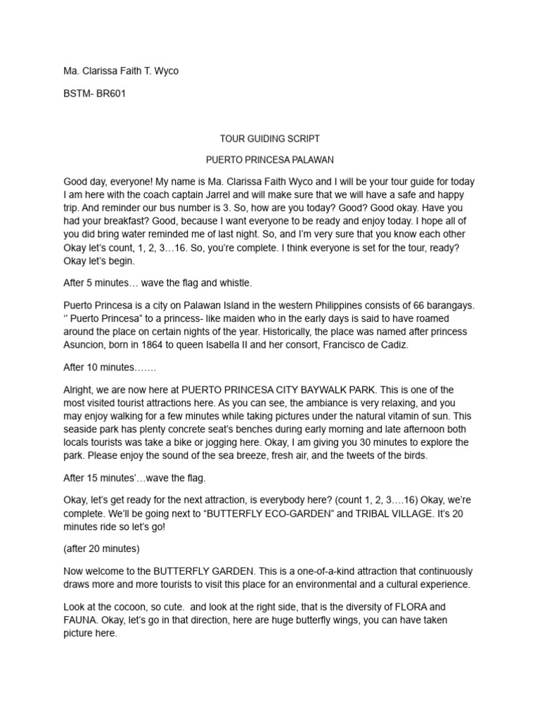 Tourguide Script Submit by Wyco | PDF