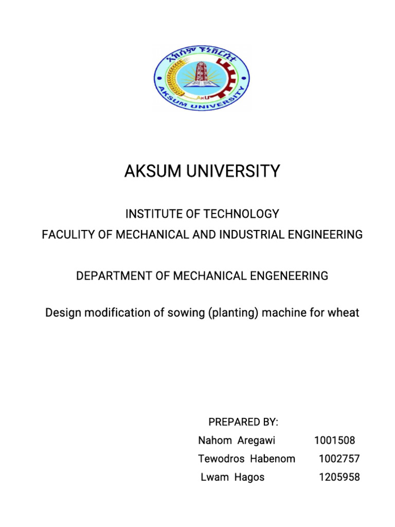 Sowing Machine - Design Modification | PDF