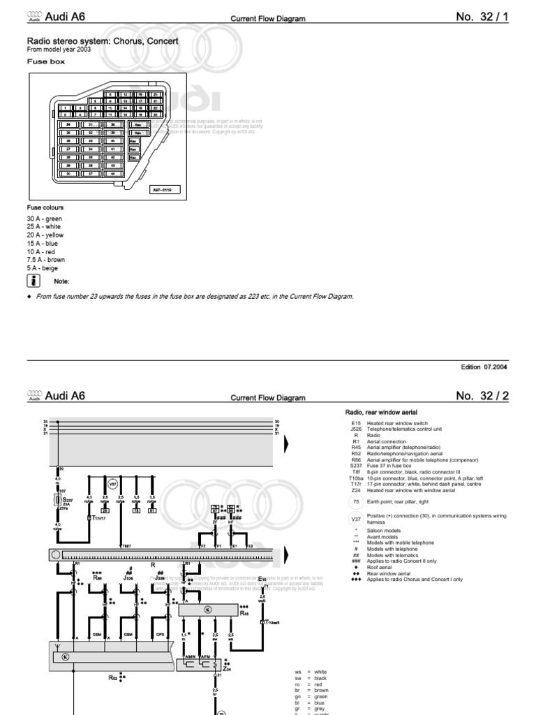 Audi Concert Radio From2003 Wiring | PDF | Vehicles | Information And ...