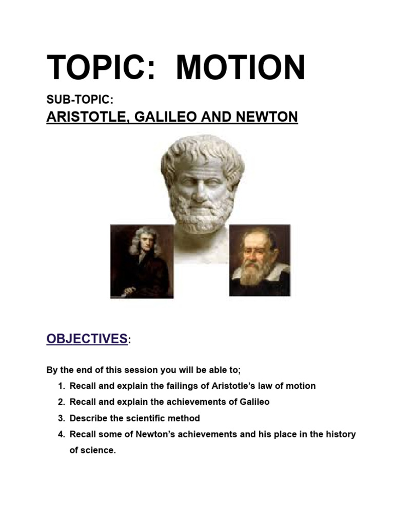 Aristotle, Galileo and Newton | PDF | Force | Momentum