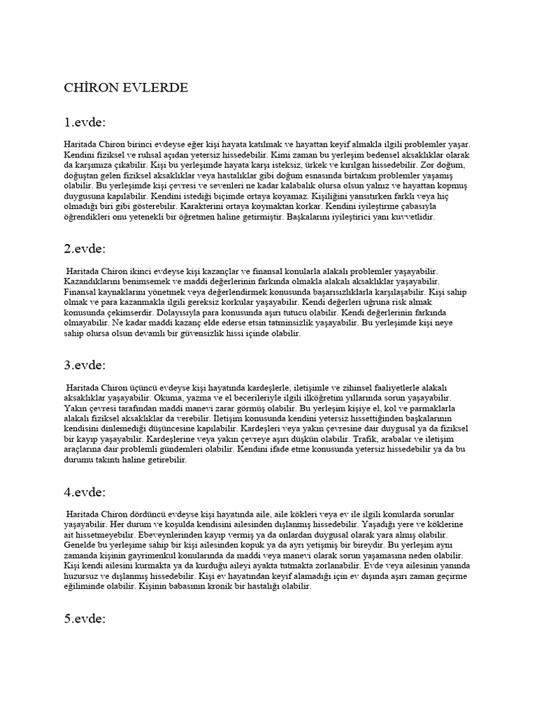 Chiron Evlerde | PDF