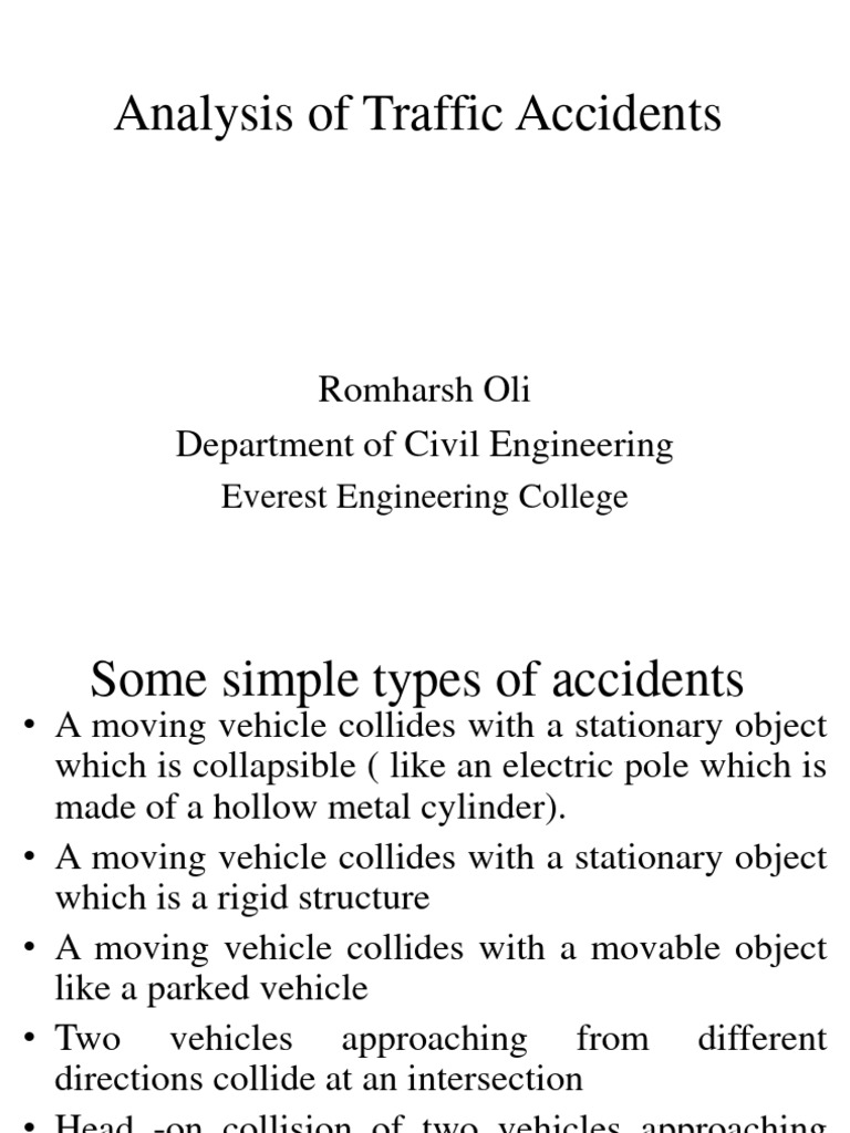 Traffic Accident Analysis Techniques | PDF | Collision | Momentum