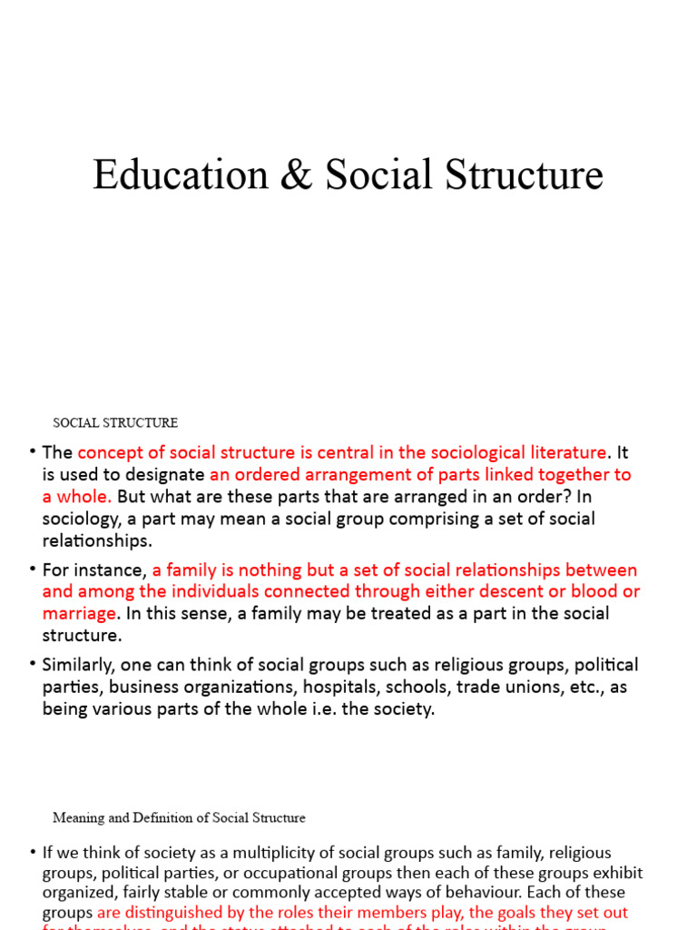 Education & Social Structure2 | PDF | Social Psychology | Liberal Arts ...