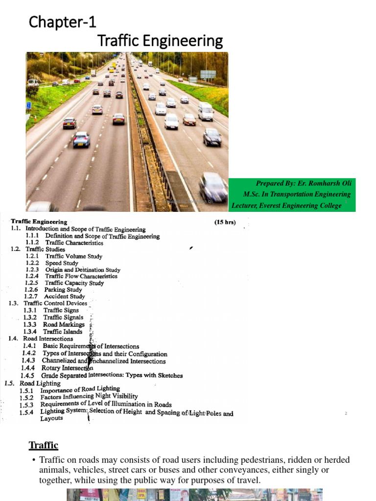 Introduction to Traffic Engineering | PDF | Traffic | Road