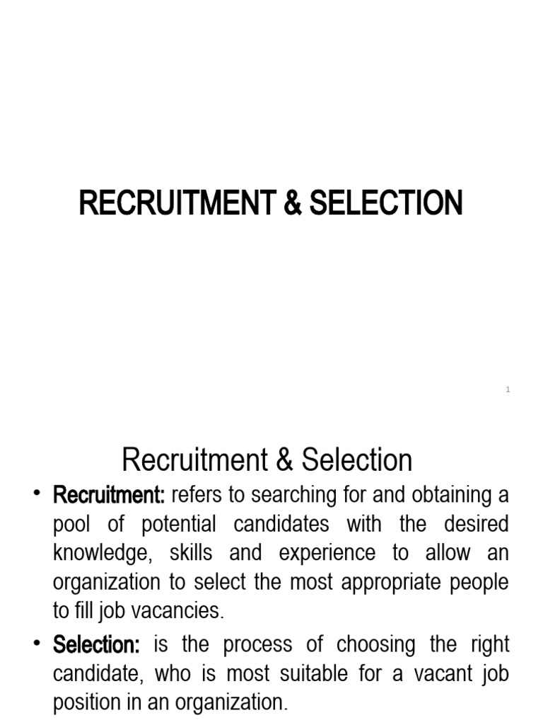 Recruitment and Selection | PDF | Recruitment | Job Interview