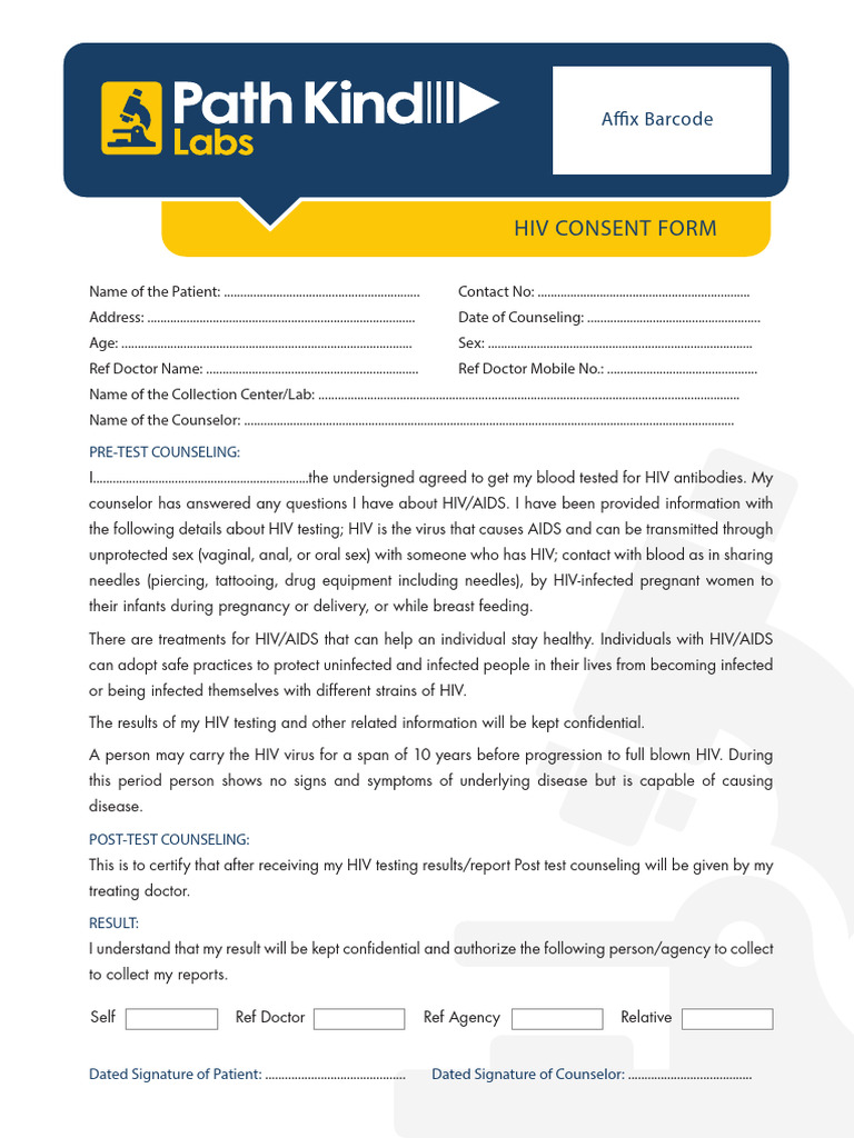 Hiv Consent Form637909921101700293 | PDF | Hiv/Aids | Hiv