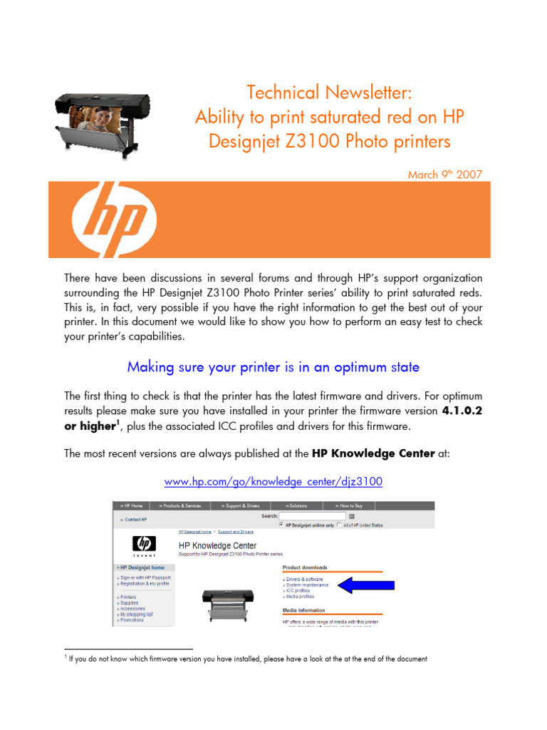 Ability To Print Saturated Red - HP Z3100 | Download Free PDF | Printer (Computing) | Adobe ...