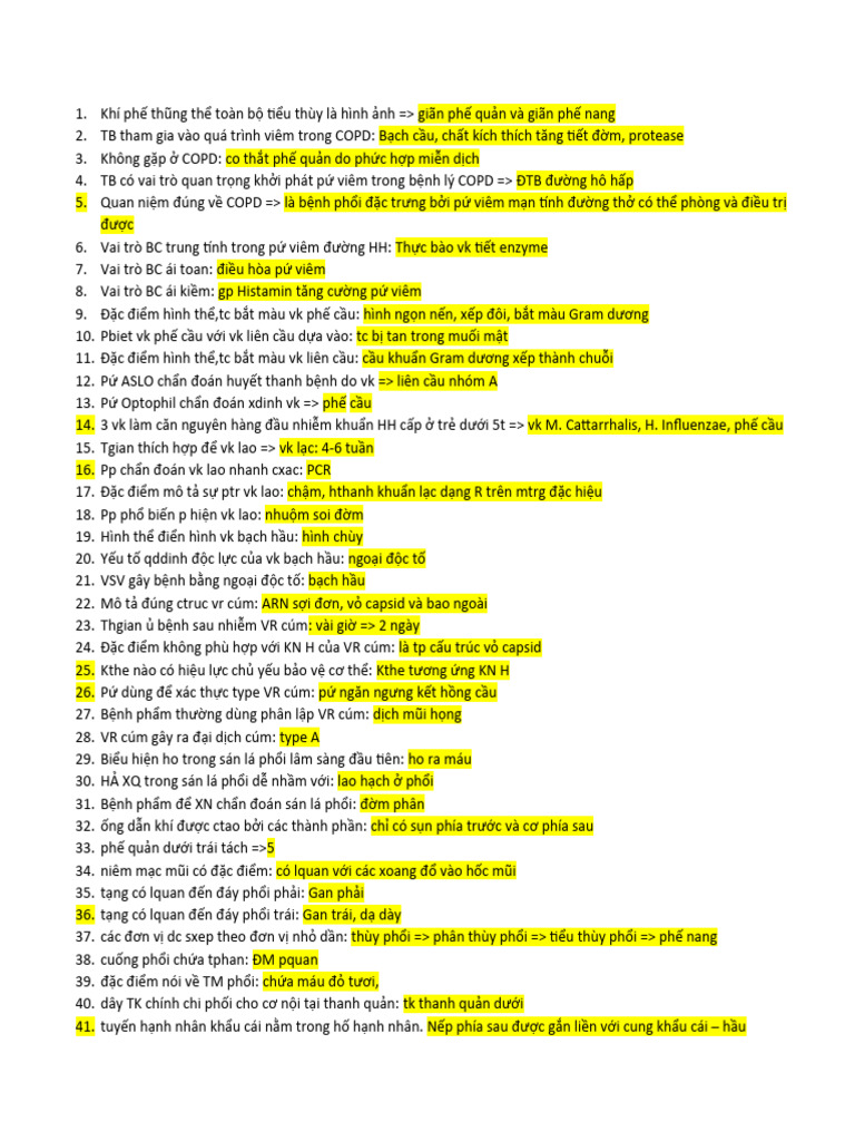 đề tham khảo hô hấp KTHP | PDF