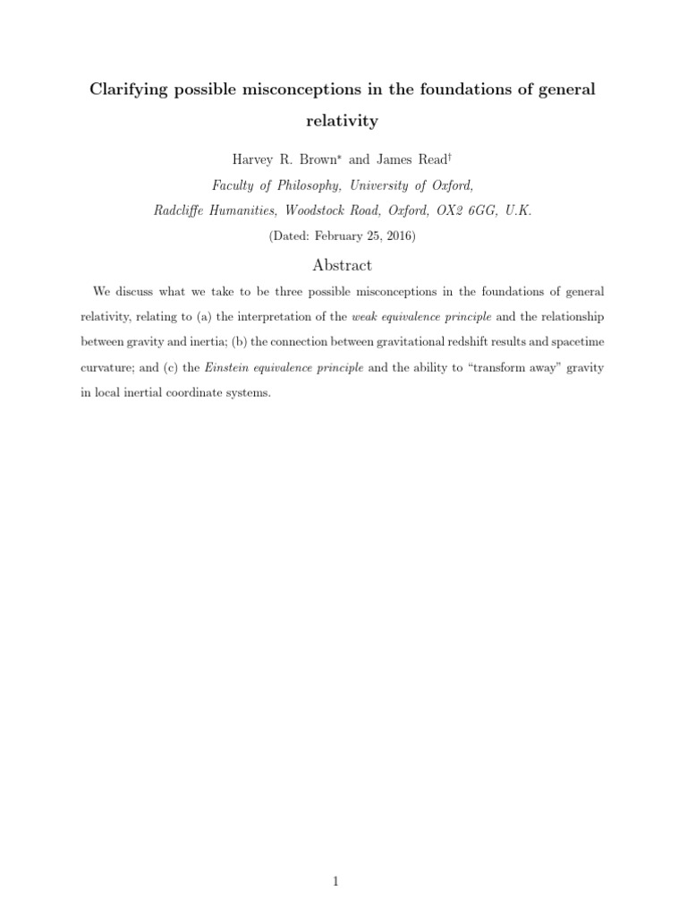Misconceptions of GR | PDF | General Relativity | Spacetime
