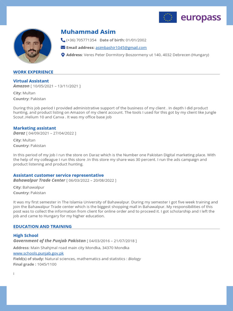 CV - Muhammad Asim | PDF | Human Communication