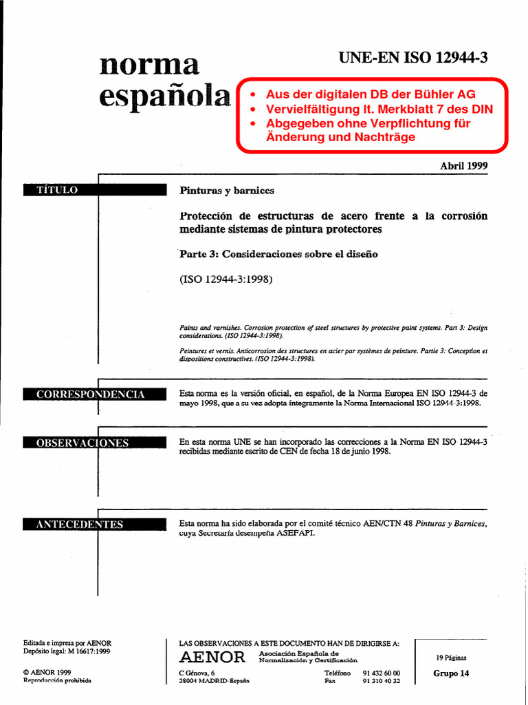 Nrm_UNE-EN-ISO-12944-3ES | Descargar gratis PDF | Corrosión | Acero