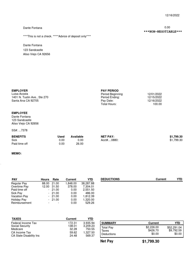 Paycheck_2022-12-01_2022-12-15 | Download Free PDF | Public Finance ... Paycheck_2022-12-01_2022-12-15 | Download Free PDF | Public Finance ...