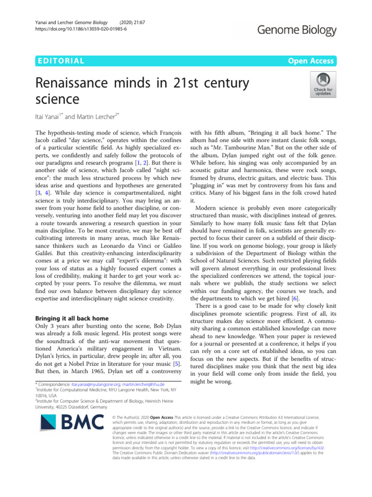 s13059-020-01985-6 | Download Free PDF | Interdisciplinarity | Science