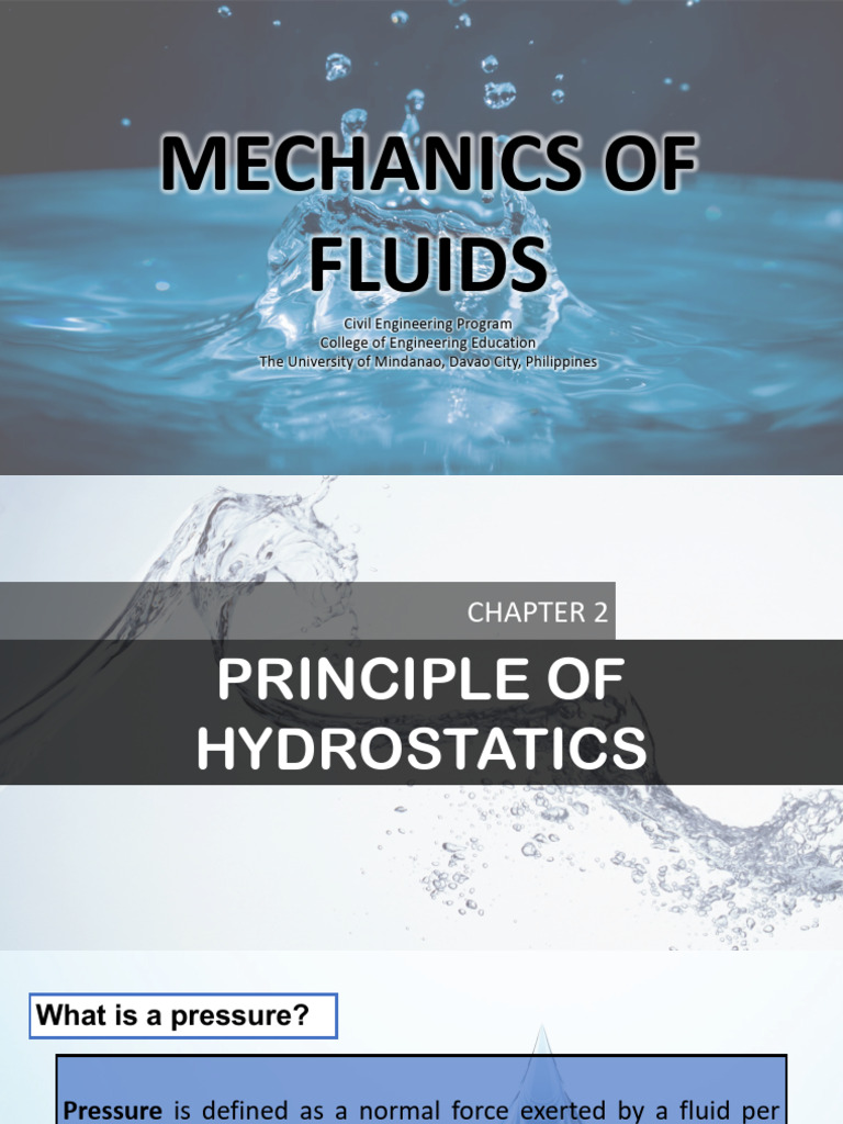 Principle of Hydrostatics | PDF | Pressure | Pressure Measurement