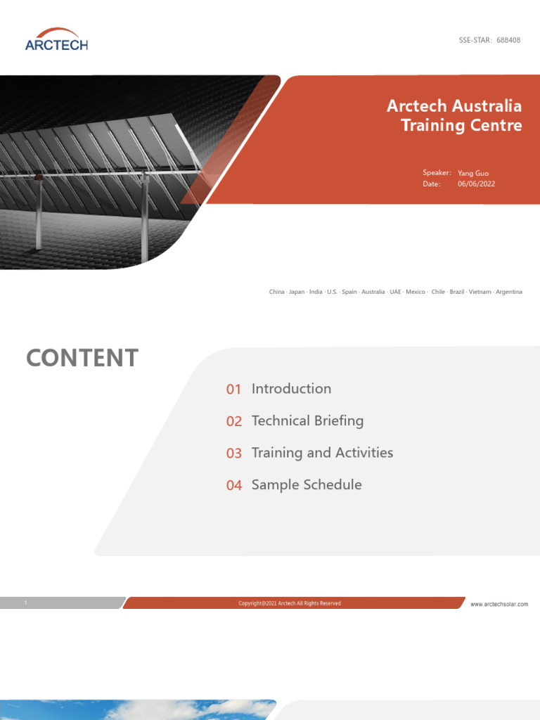 Arctech Australia Training Centre V01 | PDF | Solar Panel | Manufactured Goods