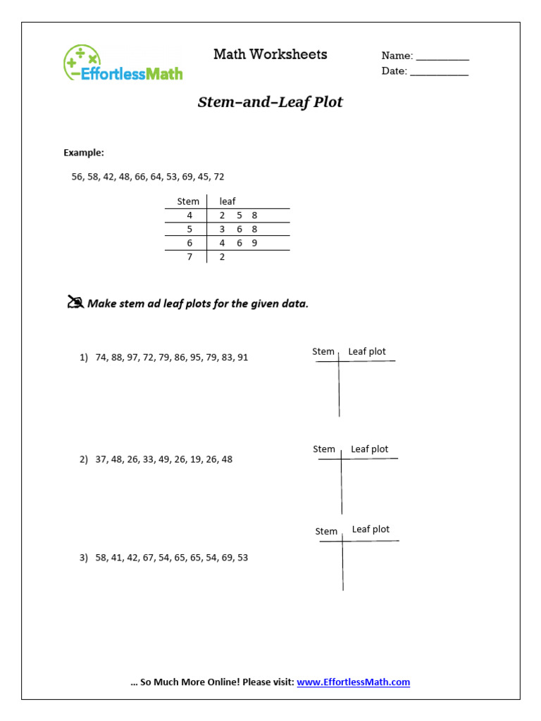 Stem and Leaf Plot | PDF