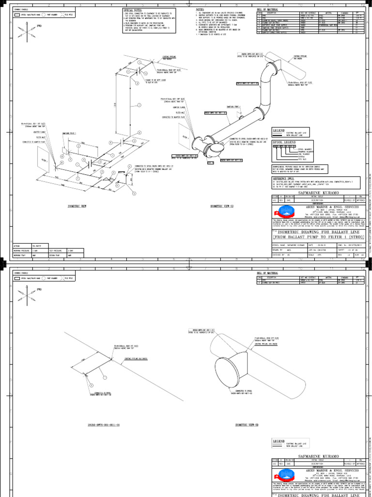 Dn10758 8011 Isometric Drawing For Ballast Line (From Pump To Filter ...