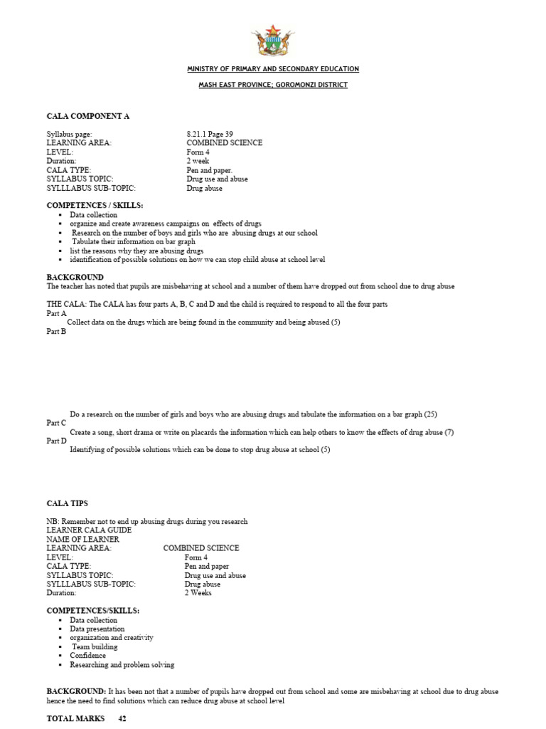 Combined Science Component 1 | PDF | Schools | Chart