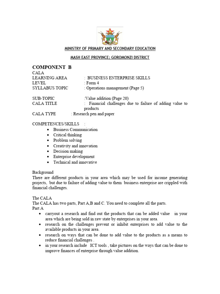 BES COMPONENT B VALUE Addition | PDF | Educational Technology | Creativity