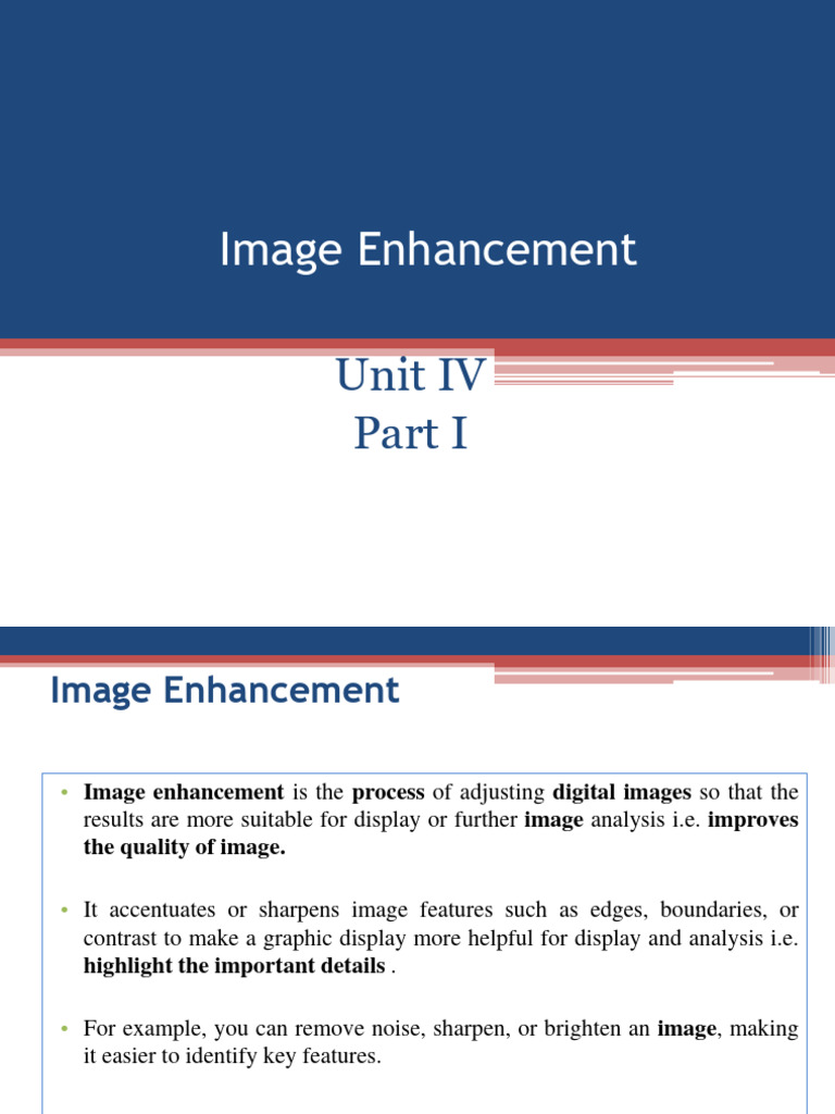 Image Enhancement | PDF | Image Editing | Digital Signal Processing