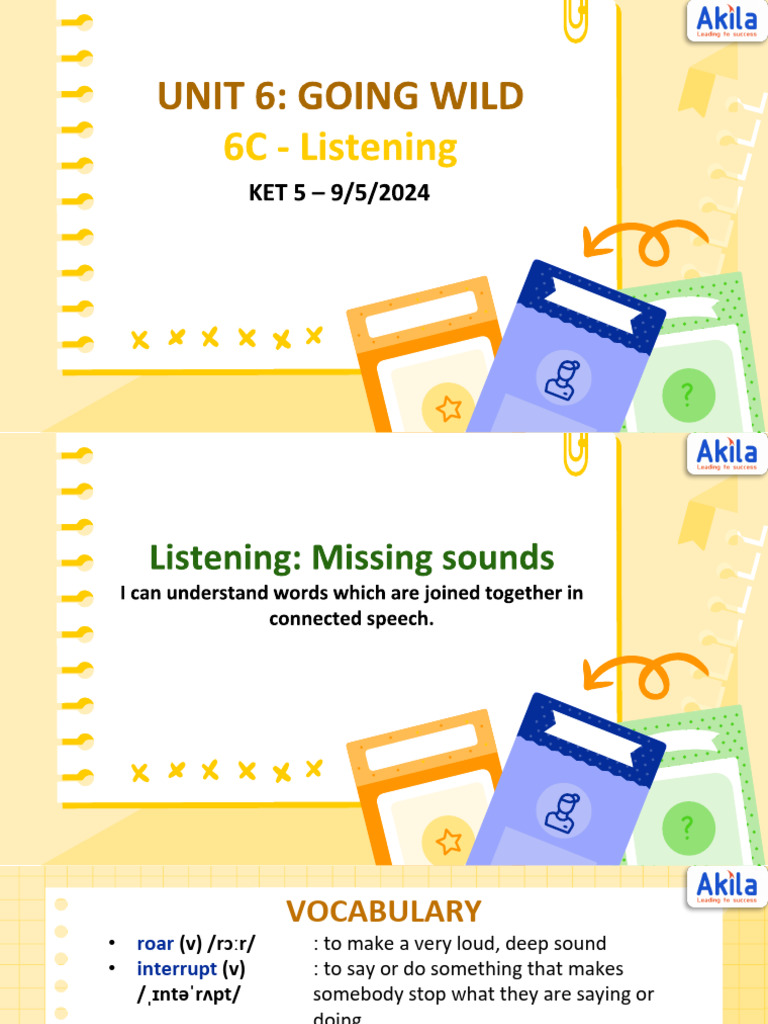 (KET 5-9.5.24) Unit 6C - Going Wild (Listening) | PDF | Verb | Linguistics