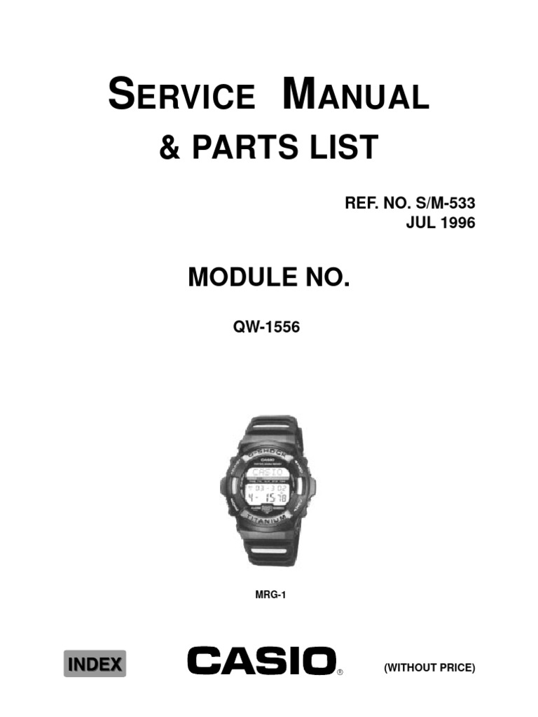 SERVICE MANUAL & PARTS LIST Casio QW-1556 MRG-1 | PDF | Electrical ...