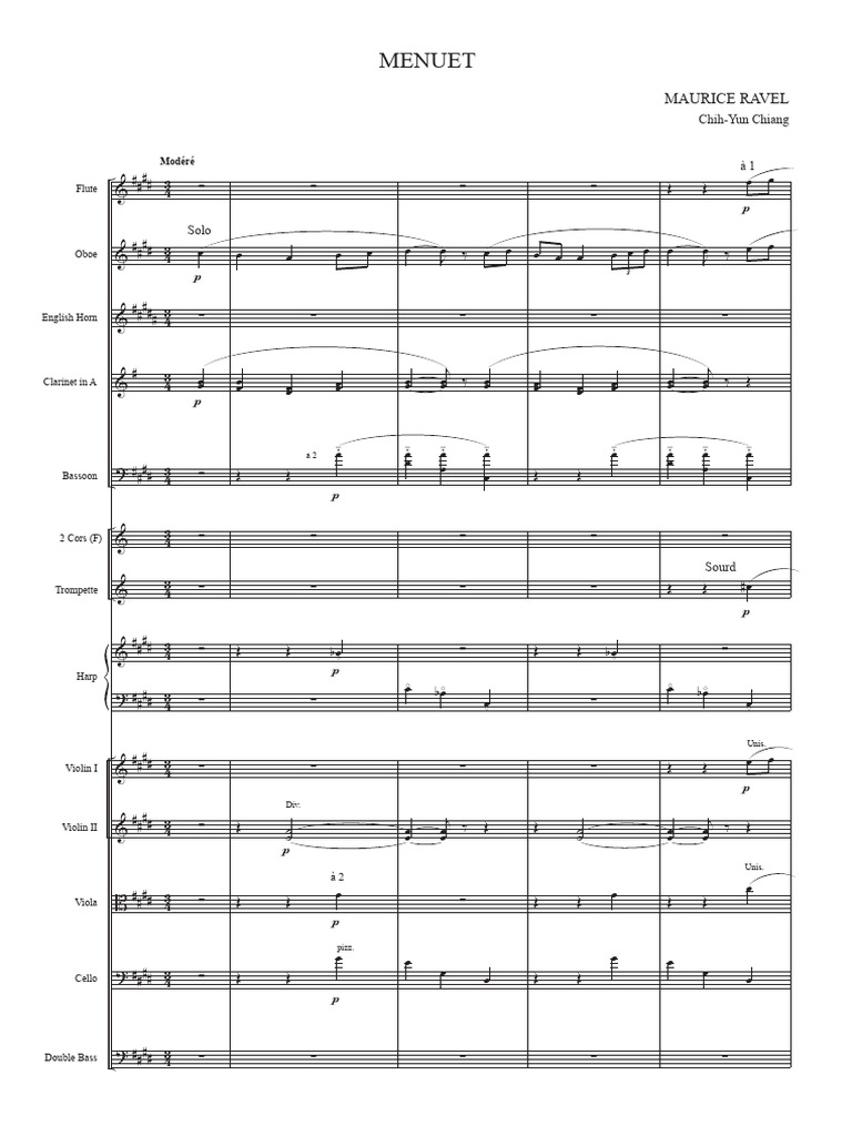Ravel's Menuet in C# Minor - Chih-Yun Chiang - Score | PDF | Instruments de musique
