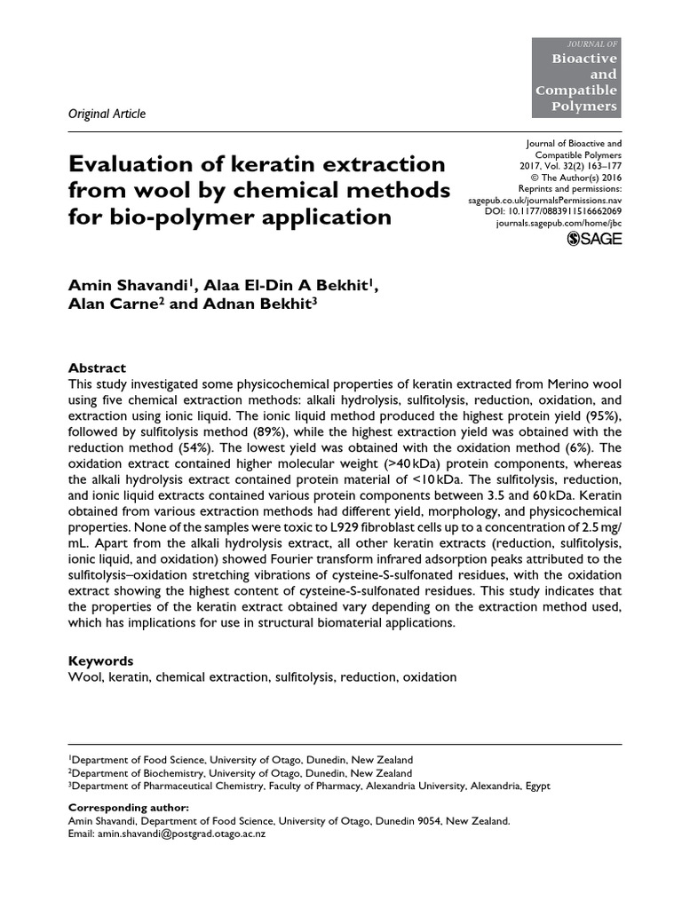 2017-Evaluation of Keratin Extraction From Wool by Chemical Methods For ...