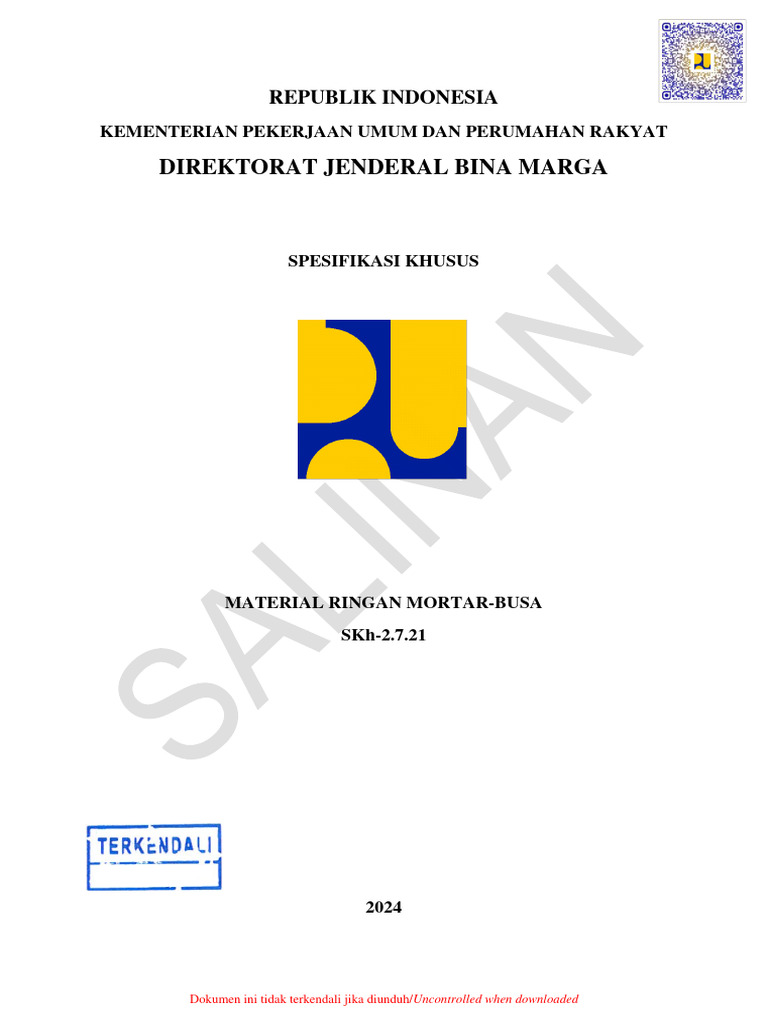 Skh-2.7.21 - 2024 Material Ringan Mortar-Busa | PDF