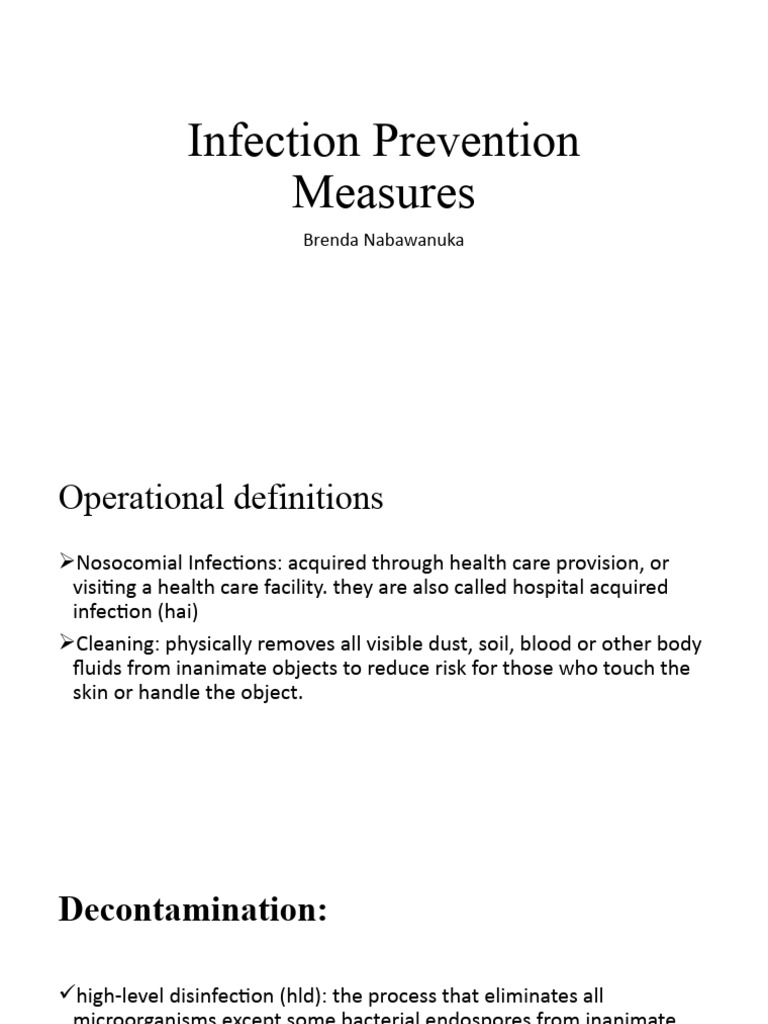 Infection Prevention Measures Pdf Sterilization Microbiology