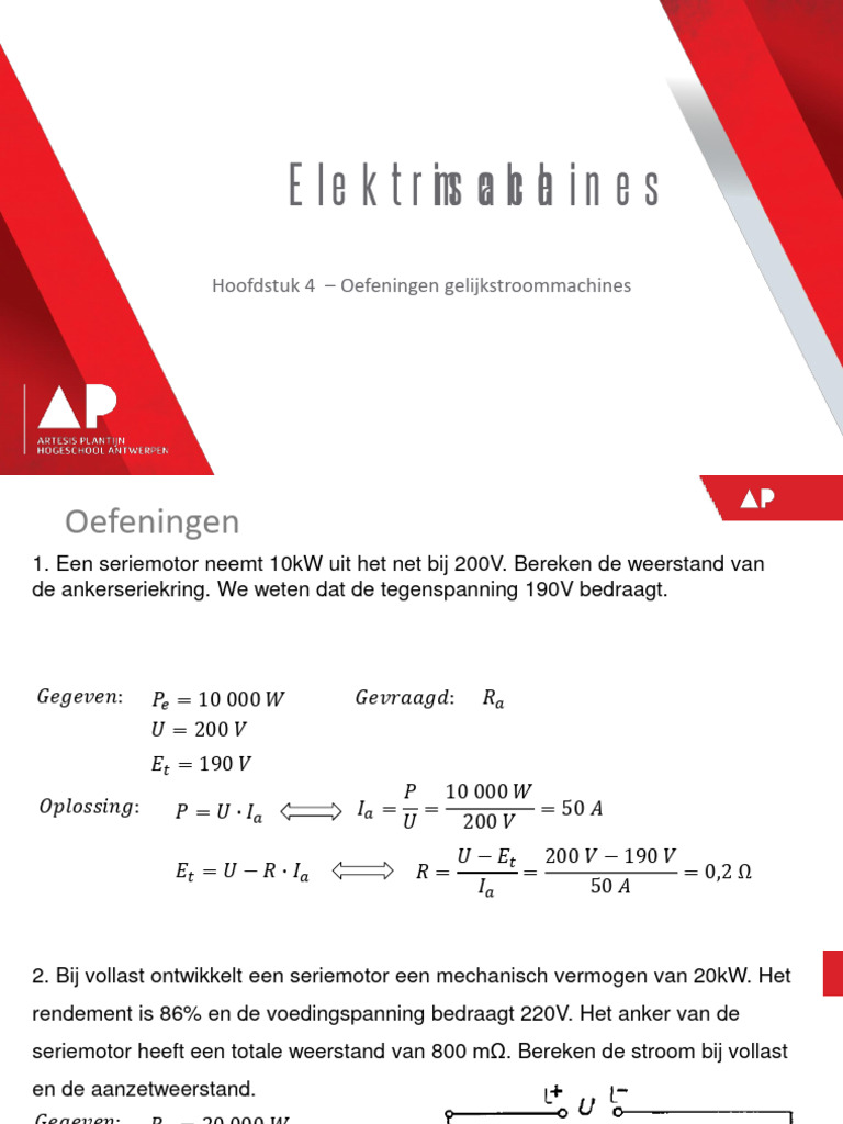 OEF - H4 Gelijkstroommotoren-Oefeningen 2 | PDF