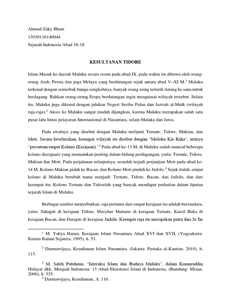 Sejarah Sultan Tidore Pertama | PDF | Perjalanan | Klasik