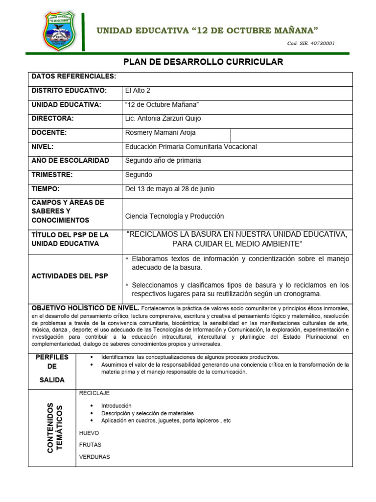 PDC Segundo | PDF | Reciclaje