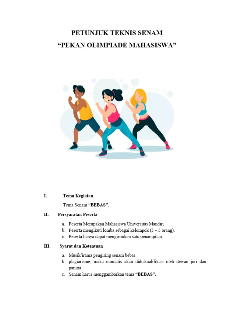 Persyaratan Lomba Senam | PDF