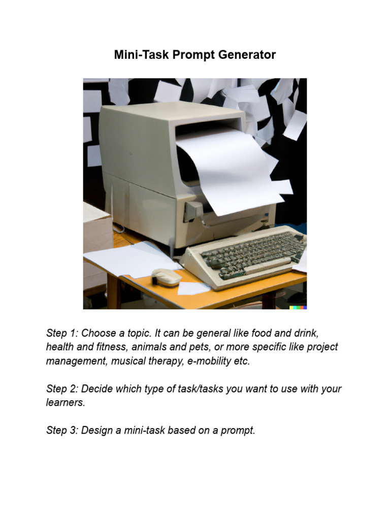 Mini Task Prompt Generator | PDF | Cognition | Psychology Mini Task Prompt Generator | PDF | Cognition | Psychology