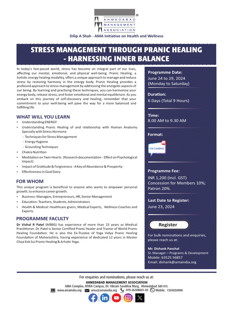 Stress Management Through Pranic Healing June 24 to 29 2024 | Download ...