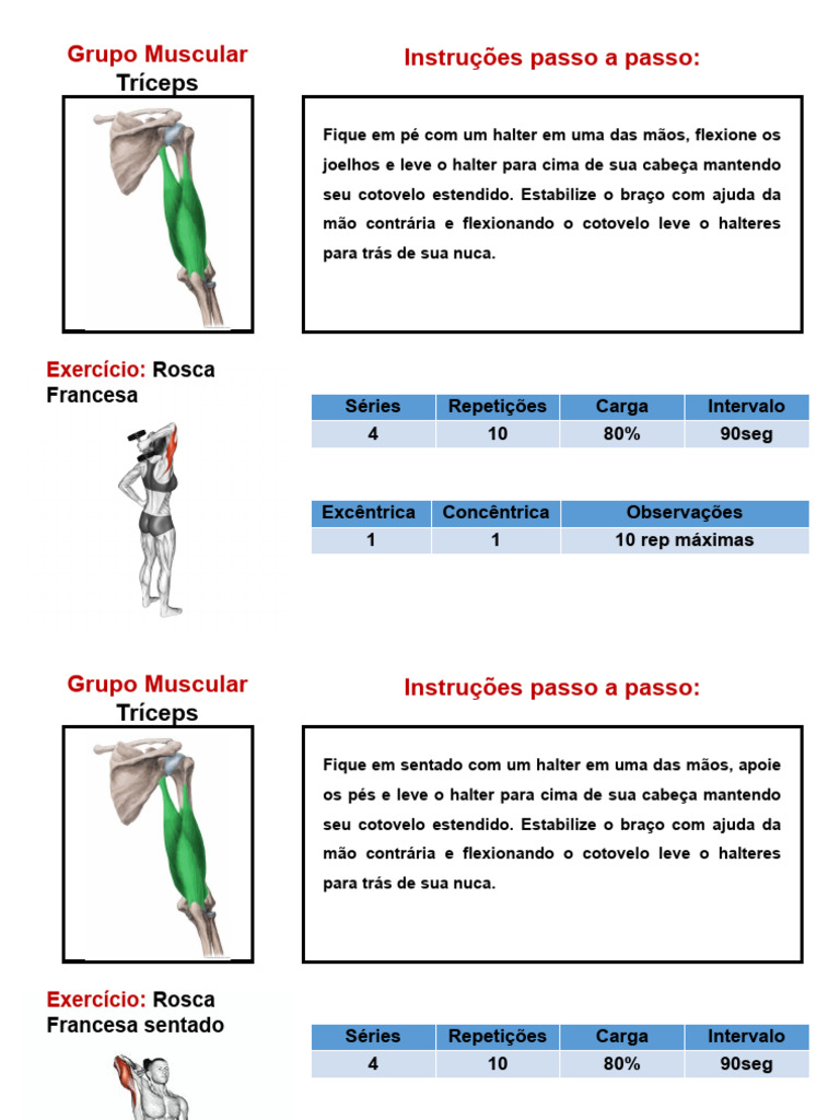 Fichas de Treino Tríceps | PDF