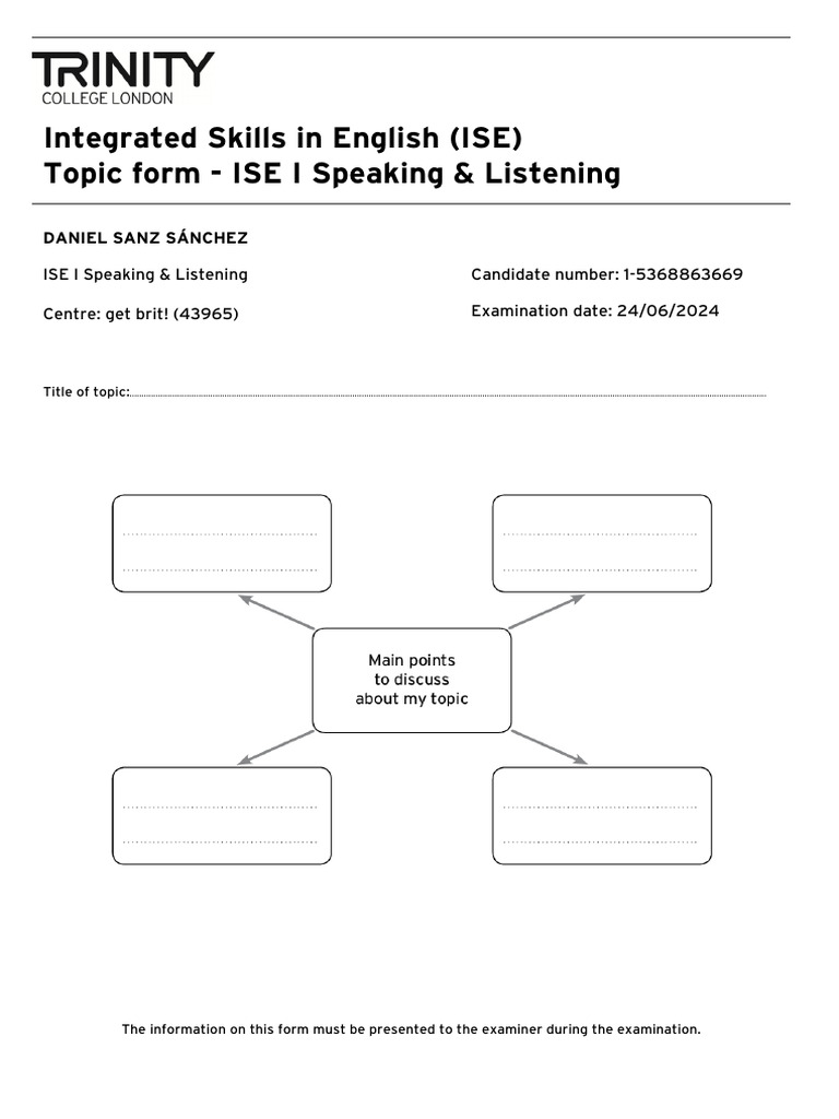 GB! Topic Forms ISE I - Toledo | PDF